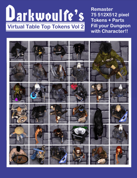 Darkwoulfe's Token Pack Vol 2- Remastered at 512X512 Pixels + More ...
